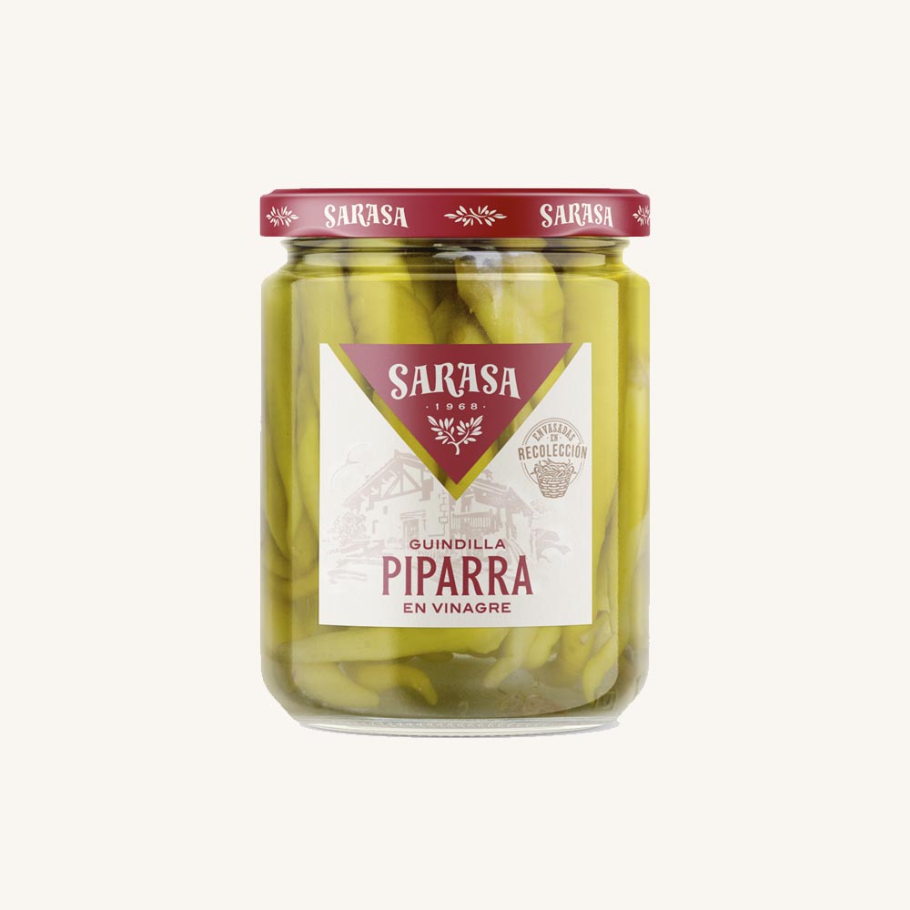 Piments Piparra au vinaigre (Guindilla Piparra en vinagre), de Navarre ...
